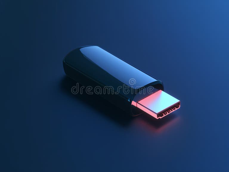 A Futuristic Usb Device with Reflective Blue Accents Symbolizing ...