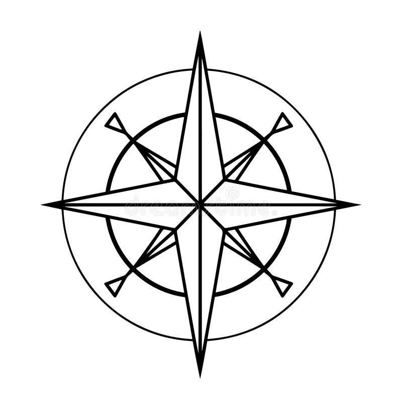 Sleek Compass Outline Icon in Vector Format for Navigation Designs ...