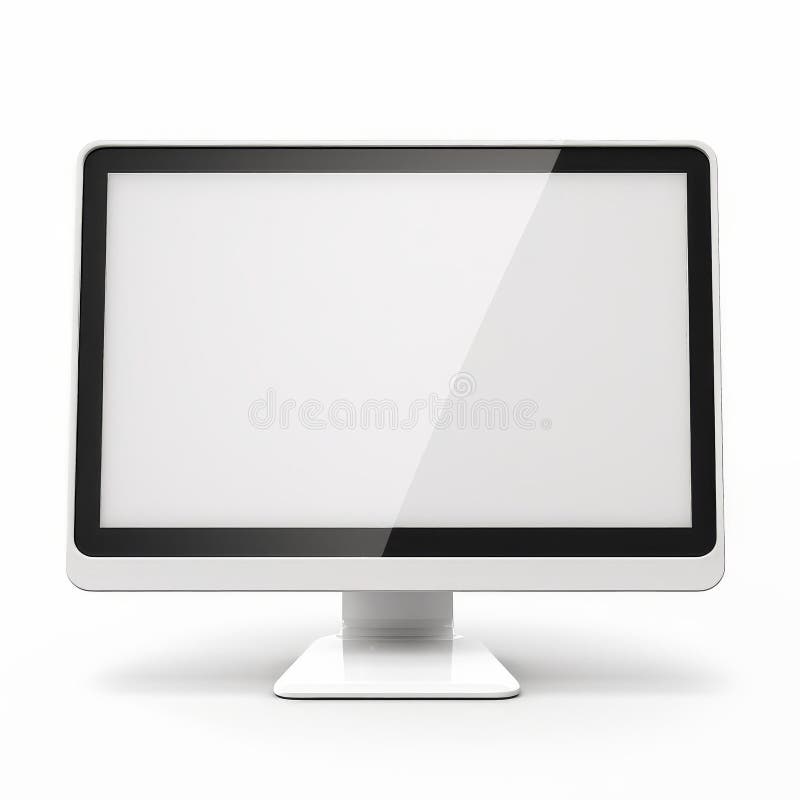 Sleek Computer Display, Perfectly Isolated on a Pure White Background ...