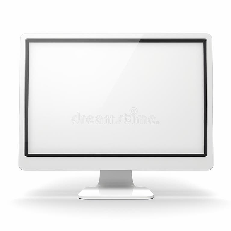 Sleek Computer Display, Perfectly Isolated on a Pure White Background ...