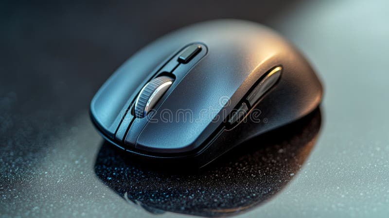 Sleek Computer Mouse on Dark Reflective Surface Precision and ...