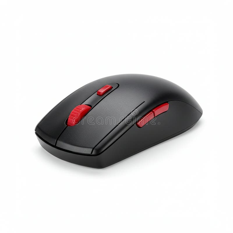 A Sleek Computer Mouse Featuring a Matte Black Finish with Contrasting ...