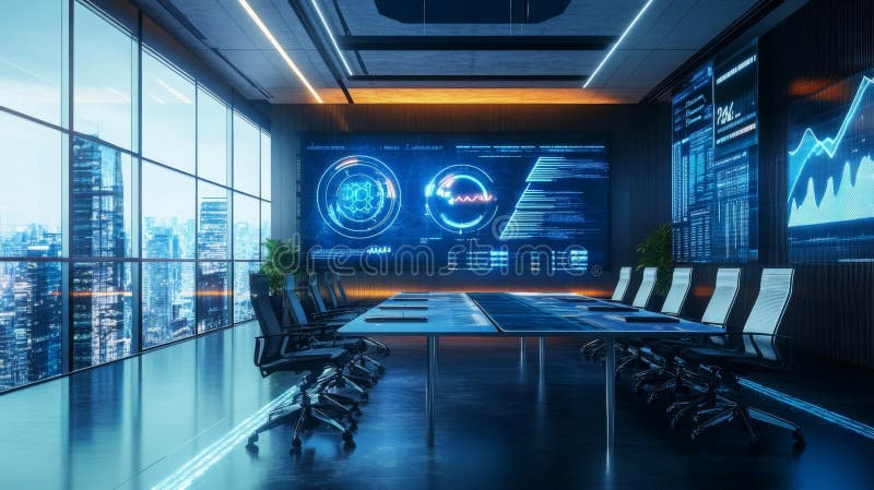 Modern Conference Room Emphasizing Ai and Sustainable Finance Concepts ...