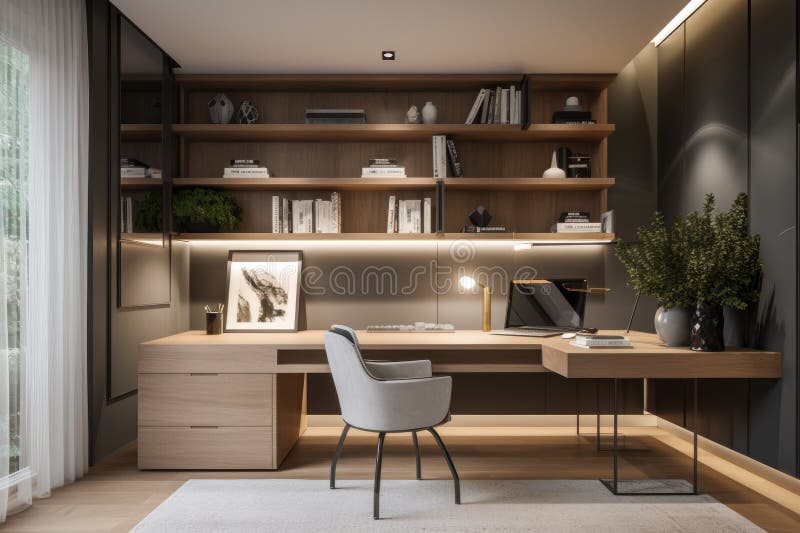 A Sleek and Contemporary Home Office, with Clean Lines and Minimalistic ...