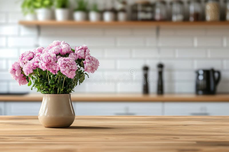 Sleek Contemporary Kitchen Setting Featuring Ample Blank Space for ...