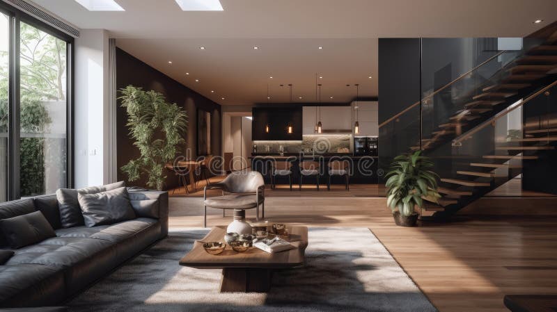 Sleek and Contemporary Modern House Interior. AI Generated Stock ...