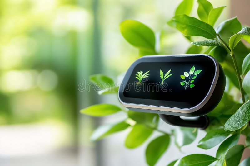 A Sleek Control Panel Mounted among Vibrant Greenery Provides Valuable ...