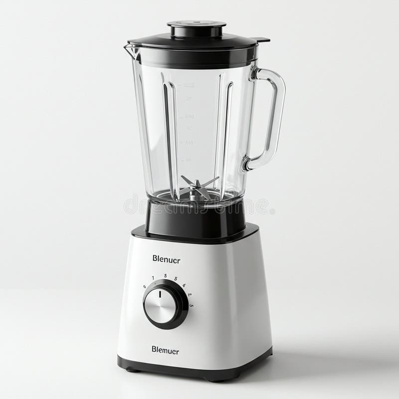 A Sleek Countertop Blender with a Clear, Rectangular Glass Pitcher and ...