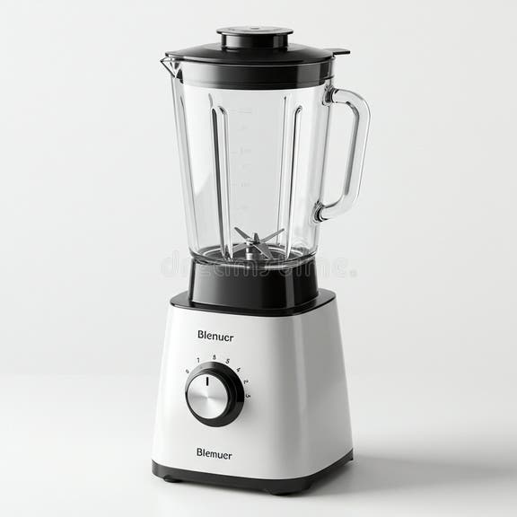 A Sleek Countertop Blender with a Clear, Rectangular Glass Pitcher and ...