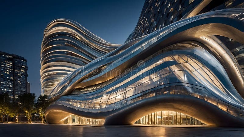 Sleek Curved Architecture: Flowing Lines and Transparent Design ...