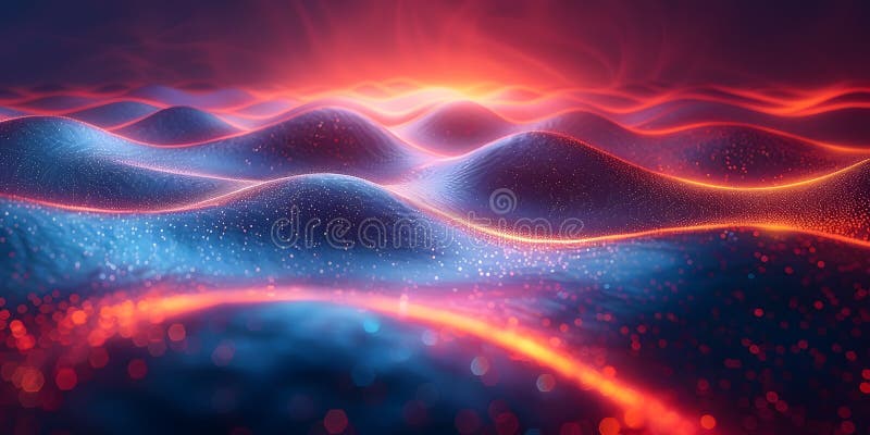 Sleek Cyber Space - a Futuristic Digital Landscape Stock Illustration ...