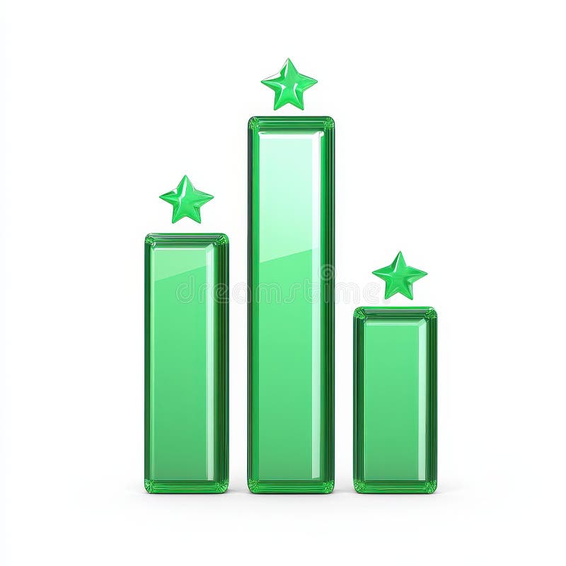 A Sleek 3D Bar Chart with a Glass Texture, Featuring a Gradient of ...