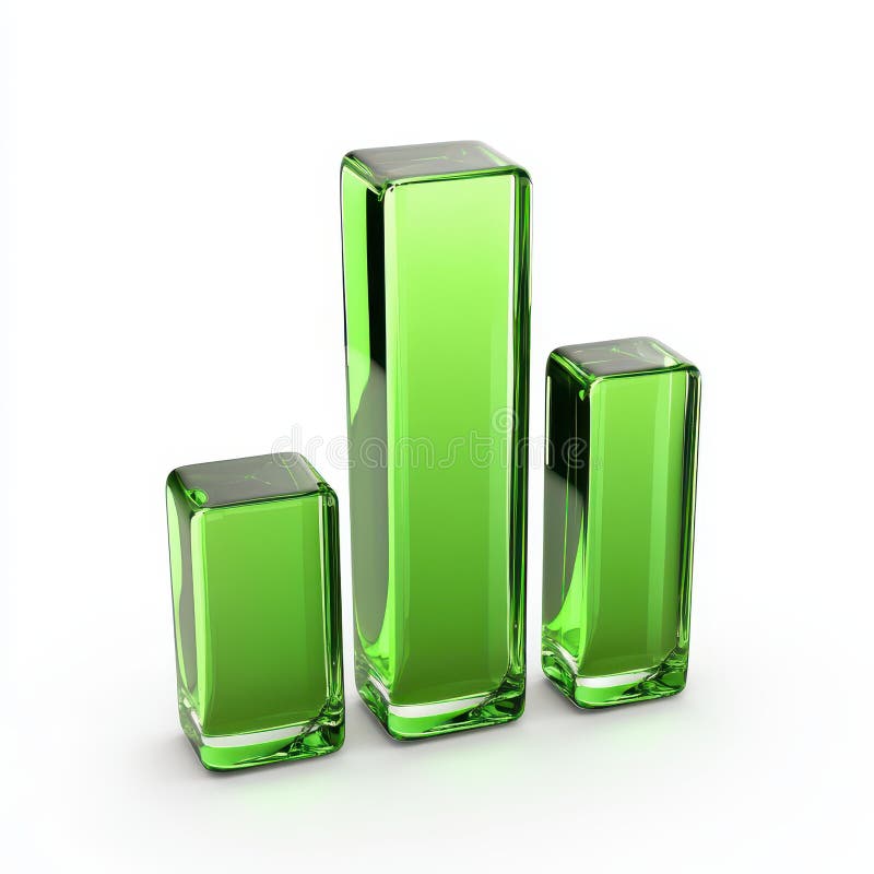 A Sleek 3D Bar Chart with a Glass Texture, Featuring a Gradient of ...