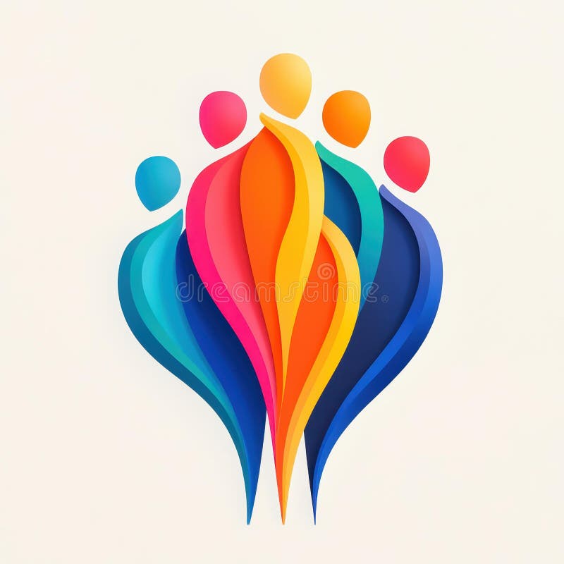 A Sleek 3D Logo Showcasing Collaboration, Unity, and Teamwork among a ...