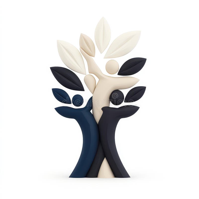 A Sleek 3D Logo Showcasing Collaboration, Unity, and Teamwork among a ...