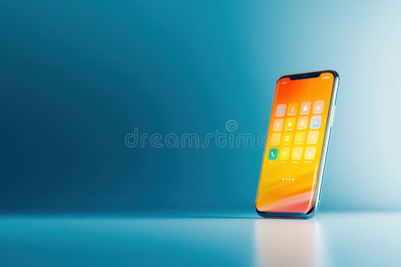 Sleek 3D Mockup of Mobile Device with Screen Stock Illustration ...