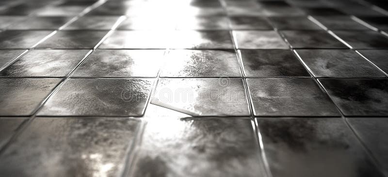 Sleek 3D Render of a Grey Tile Floor with a Perspective View and ...