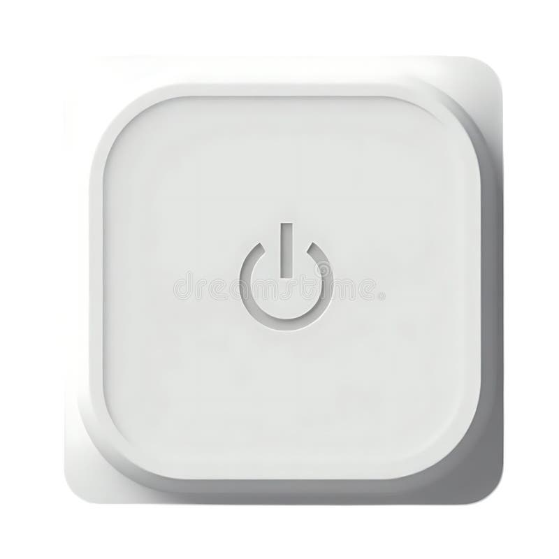 3D White Power Button Icon Clean Design Stock Illustration ...