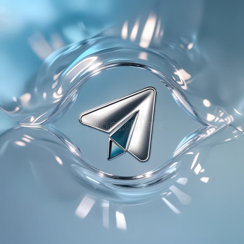 A Stylish 3d Rendered Telegram Logo Embedded in a Translucent Abstract ...