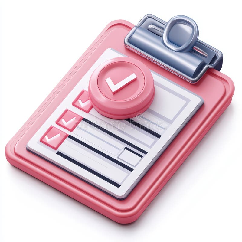 Pink Checklist stock illustration. Illustration of workflow - 339325546