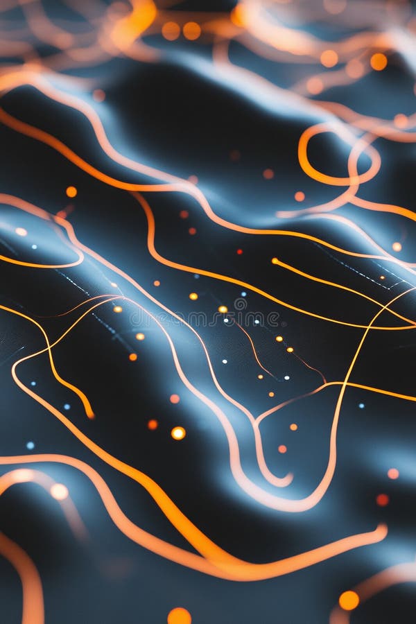 A Sleek 3D Topographic Map with Glowing Data Points and Connecting GIS ...