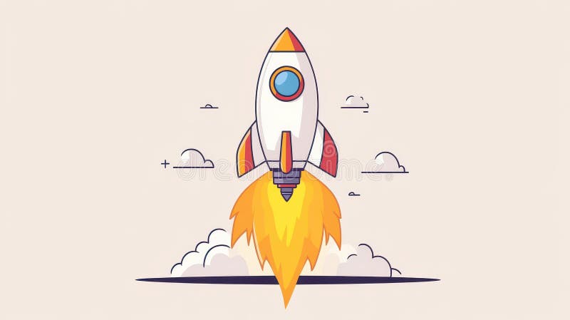 A Sleek D Vector Rocket Design Featuring Minimalist Lines and a Clean ...