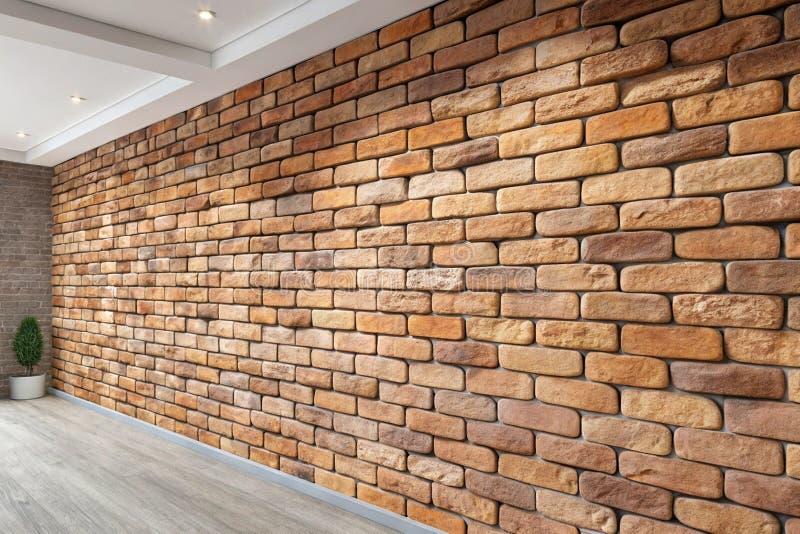 3D Wallpaper with Beautiful Brick Wall Background Stock Illustration ...
