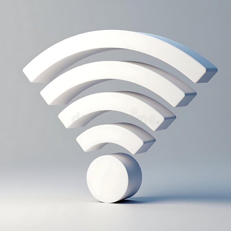 Sleek 3D Wifi Symbol White Design Minimal Stock Illustration ...