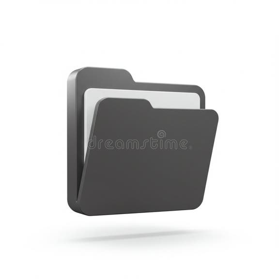 Dark Gray 3D Folder Icon Digital File Storage System Data Design Symbol ...