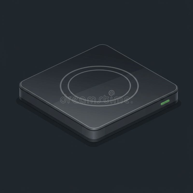 A Sleek, Dark Gray Wireless Charging Pad with a Smooth, Square Design ...