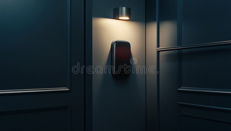 Sleek, Dark-grey Door with a Modern, Black Digital Panel and Subtle ...