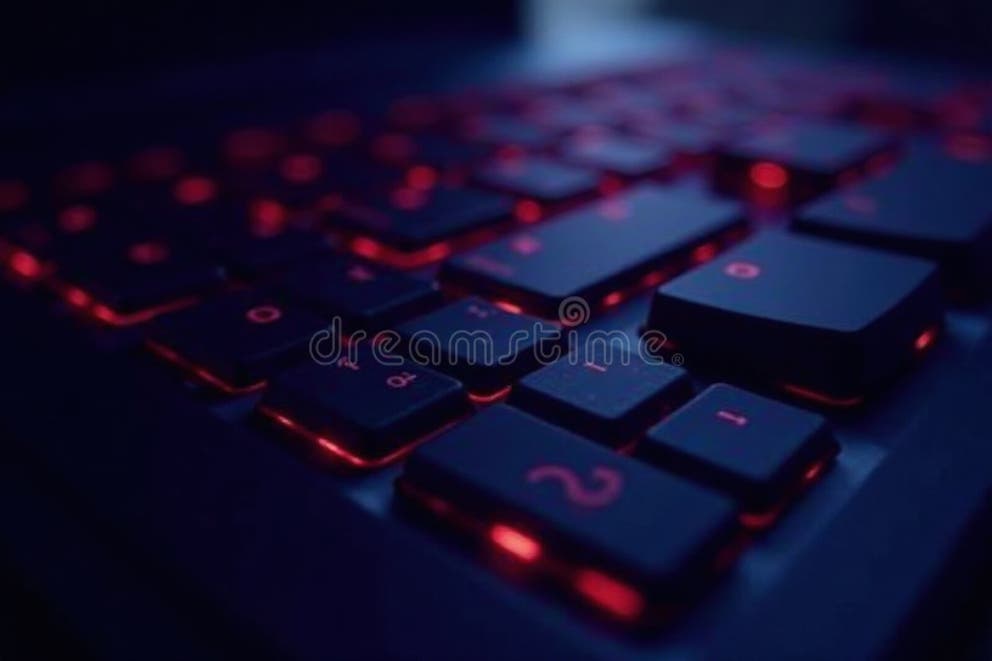 Sleek Dark Keyboard, Glowing Keys, Vector Lines , Keyboard, Circuit ...