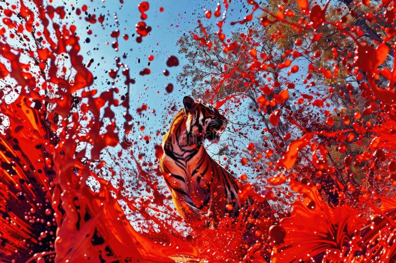 A Sleek, Dark Tiger Stands in a Forest, Eyes Focused Beyond the Frame ...