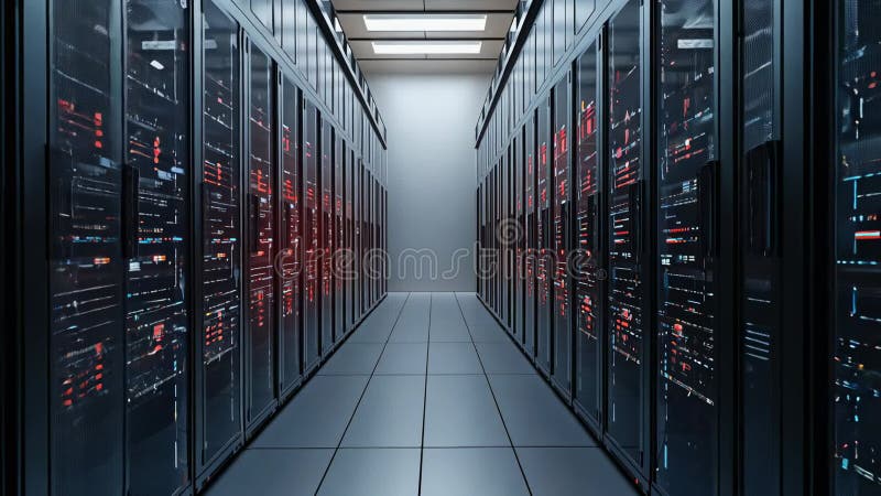 Modern Data Center Infrastructure with Advanced Server Racks for it ...