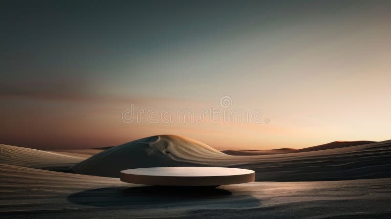 Sleek Desert Podium Under Gradient Sky, Ideal for Product Presentation ...