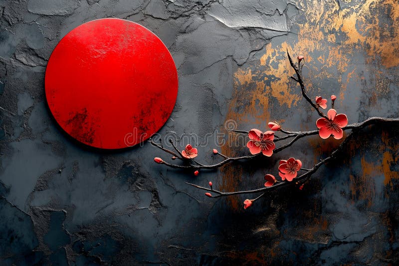 A Sleek Design with a Bold Red Circle Symbolizing the Sun, Paired with ...