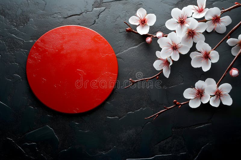 A Sleek Design with a Bold Red Circle Symbolizing the Sun, Paired with ...