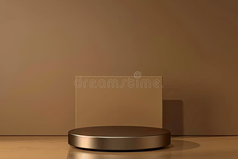 Sleek Design Concept Featuring Minimalistic 3D Podium on Coffee Tone ...