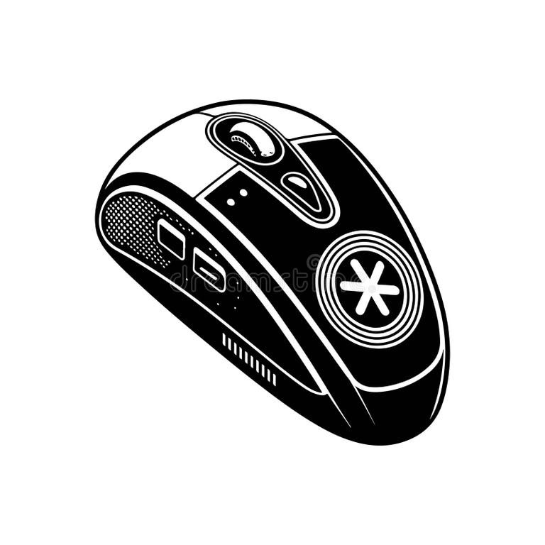 Simple Wireless Mouse Vector Silhouette Artwork Stock Vector ...