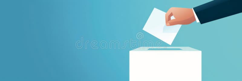 Sleek Design of a Hand Voting in a Ballot Box with a Cool Blue Gradient ...