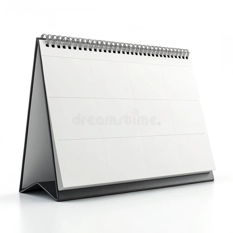 Sleek Desk Calendar Isolated on White Background Stock Illustration ...