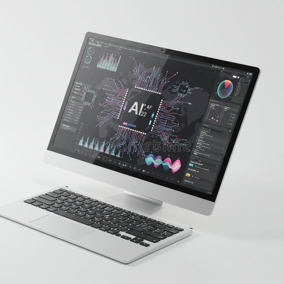 A Sleek Desktop Computer with a Modern Design Displays a Digital ...