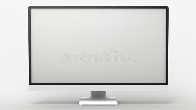 Sleek Desktop Computer Monitor with Blank Screen Isolated on White ...
