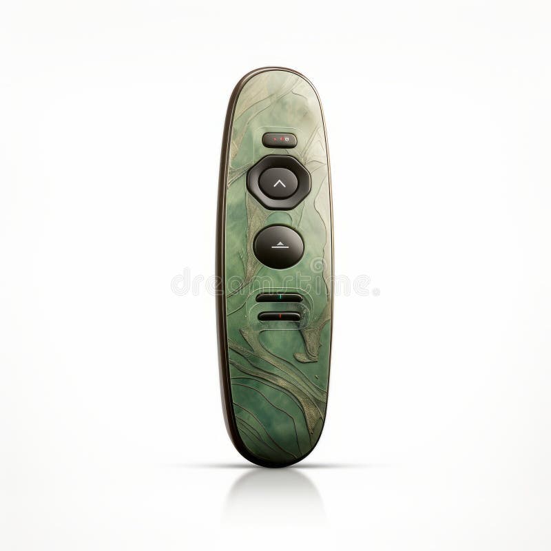 Sleek and Detailed Remote Control with Black and Green Patterns Stock ...
