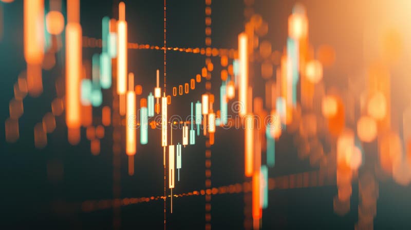 A Sleek Digital Chart with a Glowing Blue Line, Depicting Fluctuations ...