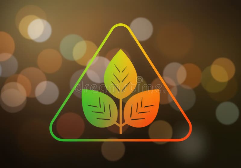 Gradient Triangle Logo with Stylized Leaves Stock Illustration ...