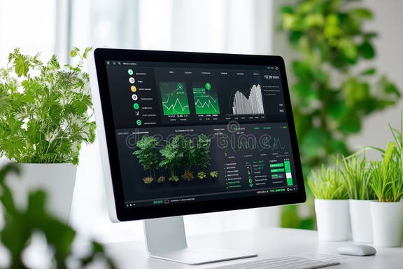 A Sleek Digital Interface Displays Vibrant Data Visualizations in a ...