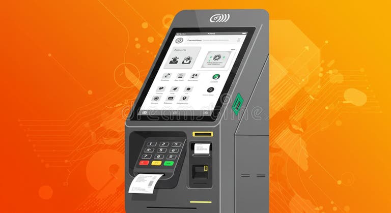 A Sleek Digital Kiosk with a Large Touchscreen Display, Featuring ...