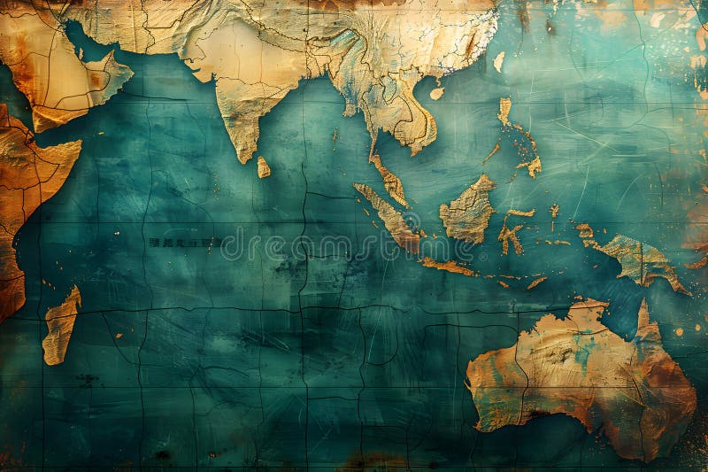 Modern Asia Map: Abstract Digital Illustration with Copy Space Stock ...