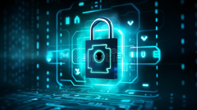 A Sleek Digital Password Lock Illustration with Secure Access Control ...